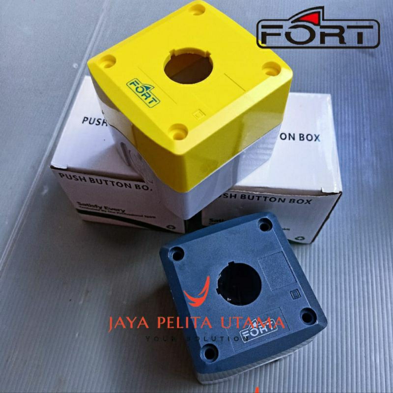 Jual Box push button GOB 1 lobang 22mm yellow/grey Fort | Shopee Indonesia