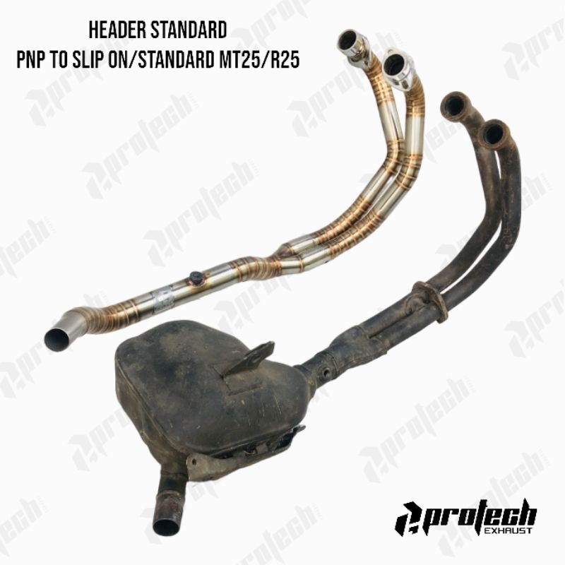 Jual header/leher pipa Protech Knalpot MT25/R25 Untuk Akrapovic Gp ...