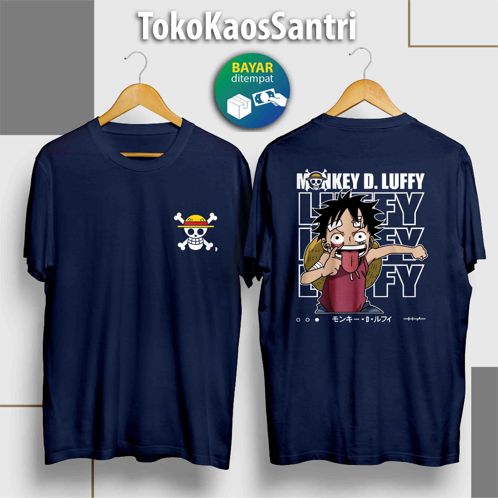 Jual Kaos Distro One Piece series Monkey D Luffy "lucu" Baju Distro ...