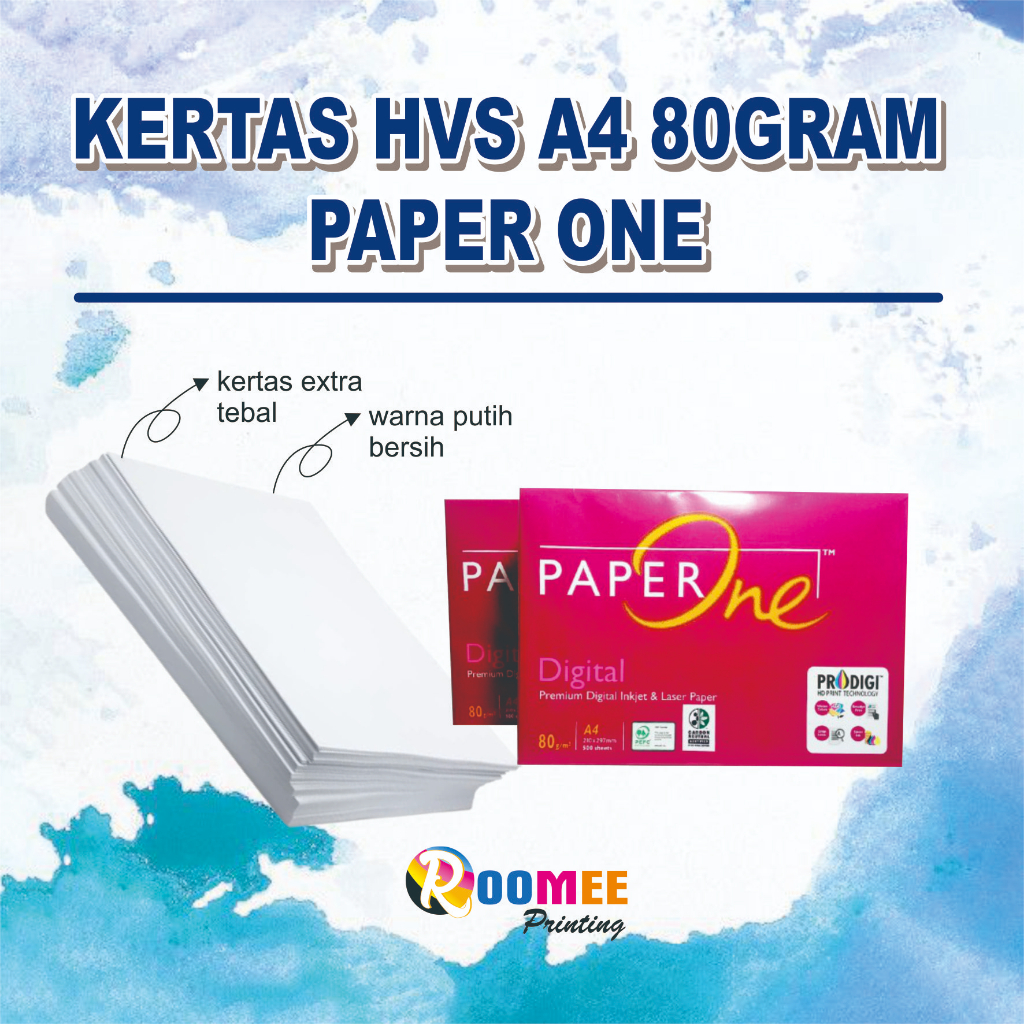 Jual (PROMO) KERTAS HVS A4 80 GRAM PAPER ONE TERMURAH 1 RIM (500 LEMBAR) BISA COD | Shopee Indonesia