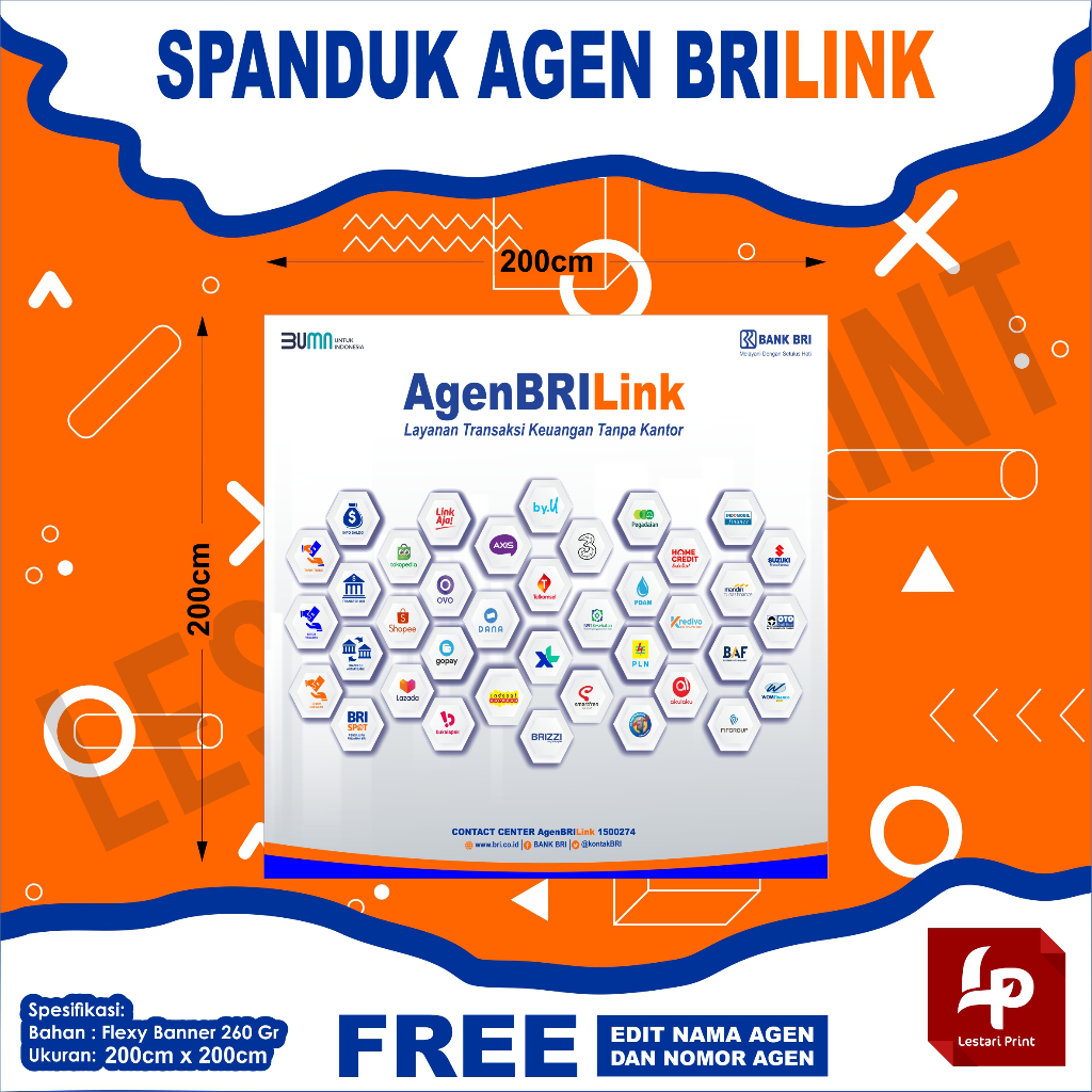 Jual NEW DESAIN SPANDUK AGEN BRILINK 200 CM X 200 CM / BANNER AGEN ...