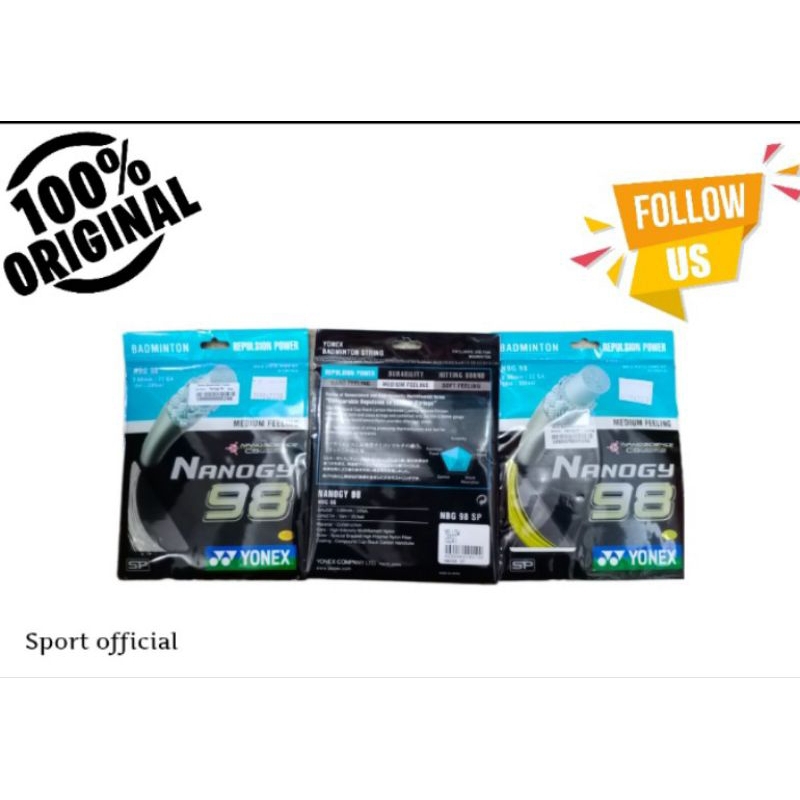 Jual Tali Raket / Senar Badminton Yonex NANOGY BG 98 JAPAN Original ...