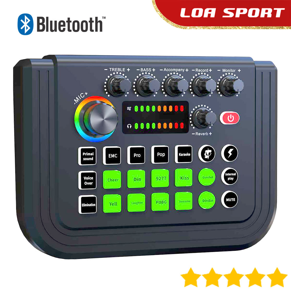 Jual Sound Card Vocal Karaoke Live Reverb 2 Mic Portable Bluetooth 10 ...