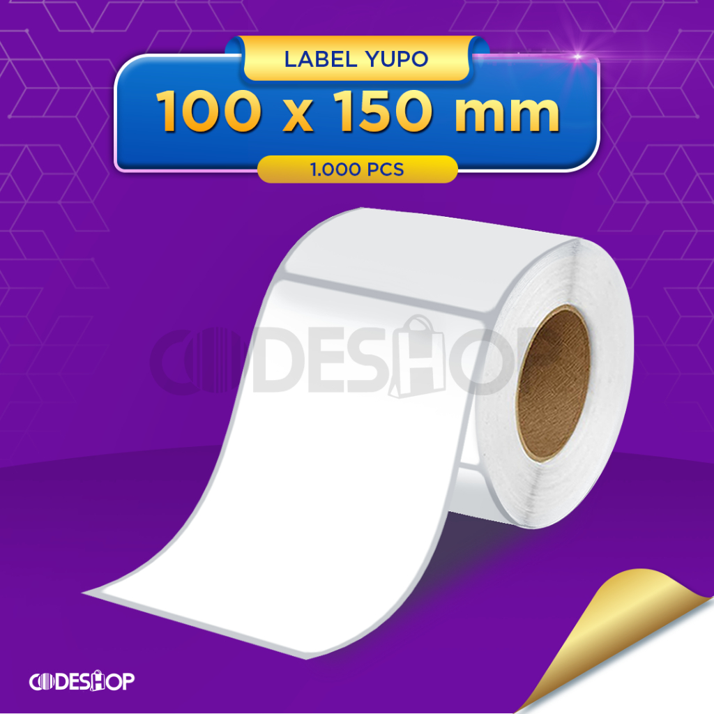 Jual Label Stiker Yupo 100x150mm / 100x150 / 100 x 150 mm 1 Line 1000 ...