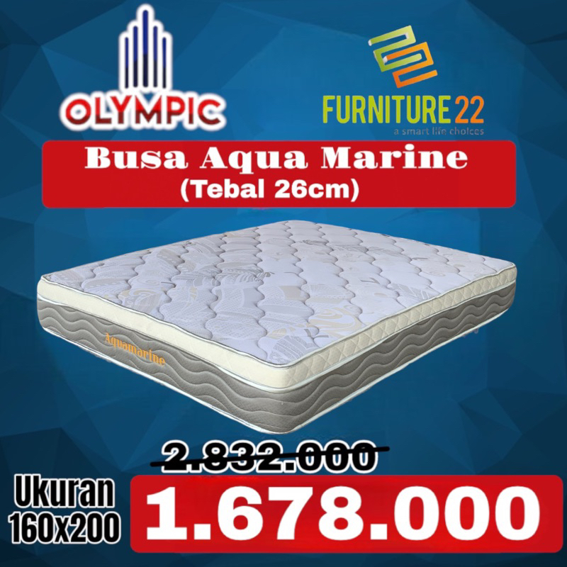 Jual Kasur Busa Olympic - Aqua Marine - Plushtop | Shopee Indonesia