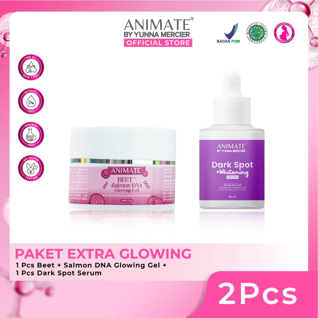 Jual PAKET EXTRA GLOWING (Animate Glowing Gel Beet + Salmon DNA ...