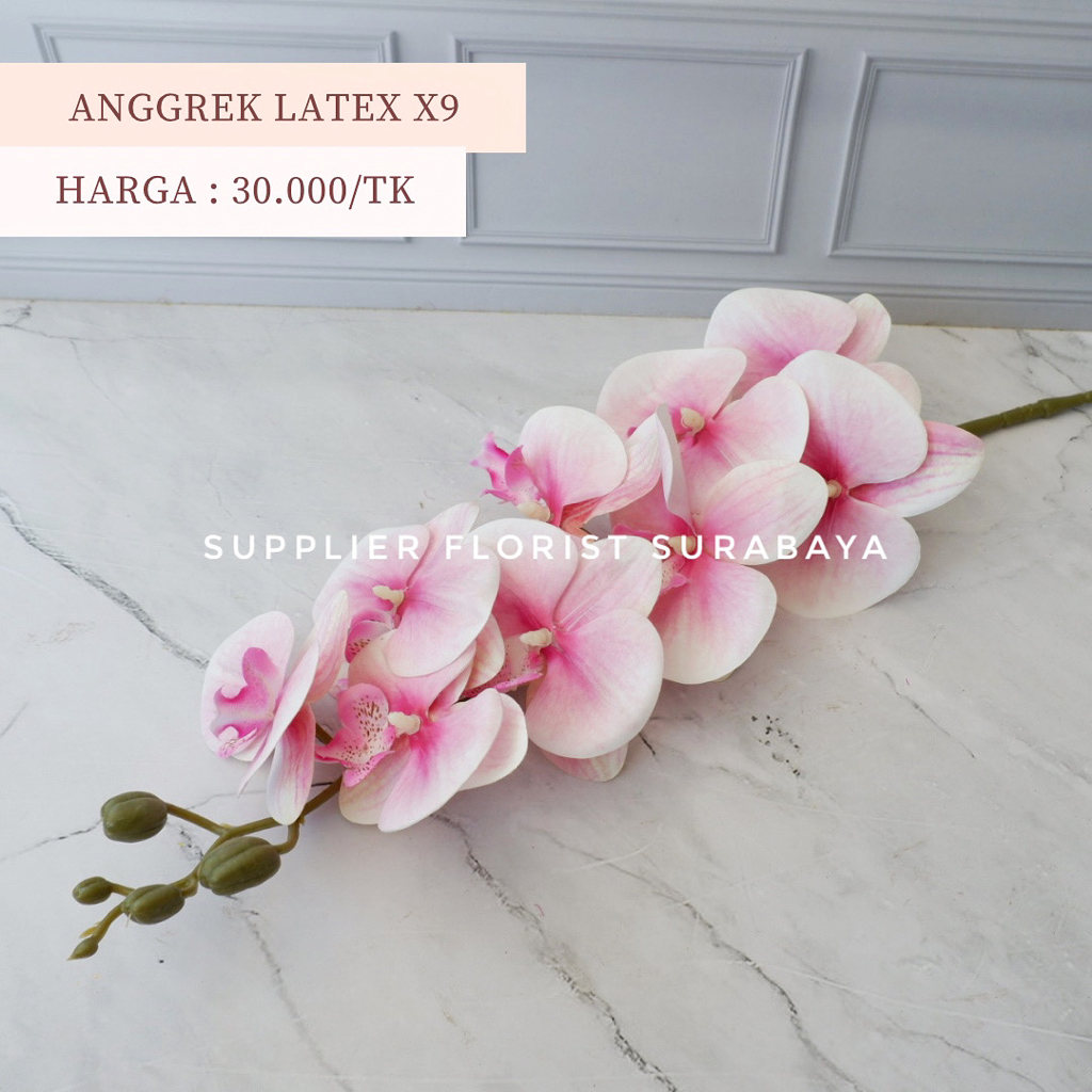 Jual [9 KEPALA] BUNGA PALSU ANGGREK BAHAN LATEX REAL TOUCH MIRIP ASLI ...