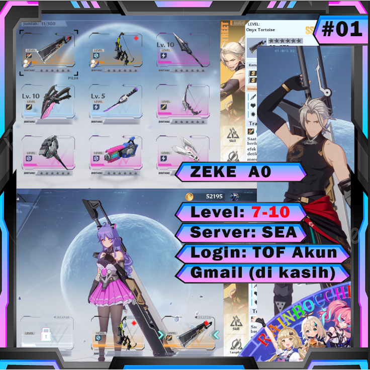 Jual ZEKE / LYRA / UMI Akun Tower of Fantasy Starter ToF | Shopee Indonesia