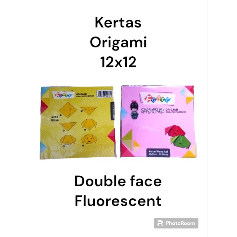 Jual kertas origami 12x12 double face fluorescent | Shopee Indonesia