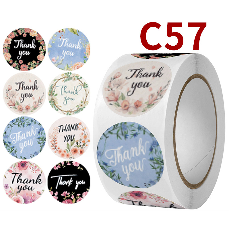 Jual 500 Pcs Stiker Label Thank You Sticker Bulat 2.5cm ST001 | Shopee ...