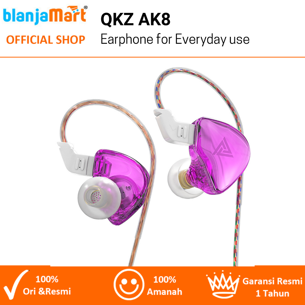Jual QZK AK8 In Ear Earphone with MIC - GARANSI RESMI | Shopee Indonesia