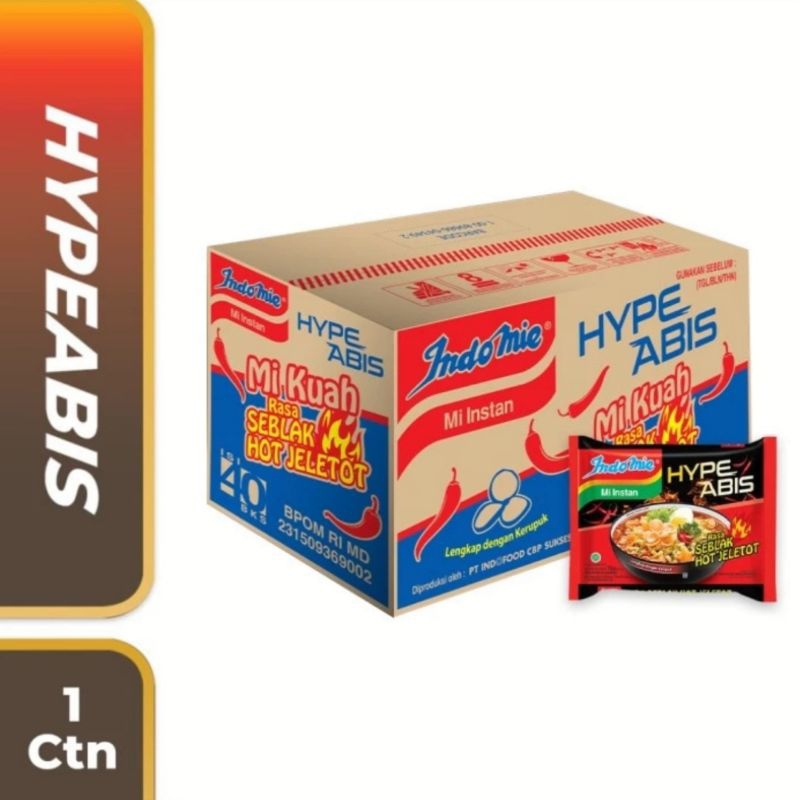 Jual Mie Kuah Indomie Hype Abis Rasa Seblak Hot Jeletot 1 dus isi 40 ...