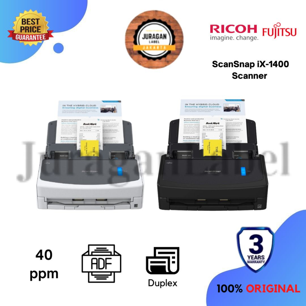 Jual Scanner Fujitsu ScanSnap IX-1400 40ppm ADF Ricoh IX-1400 Garansi ...