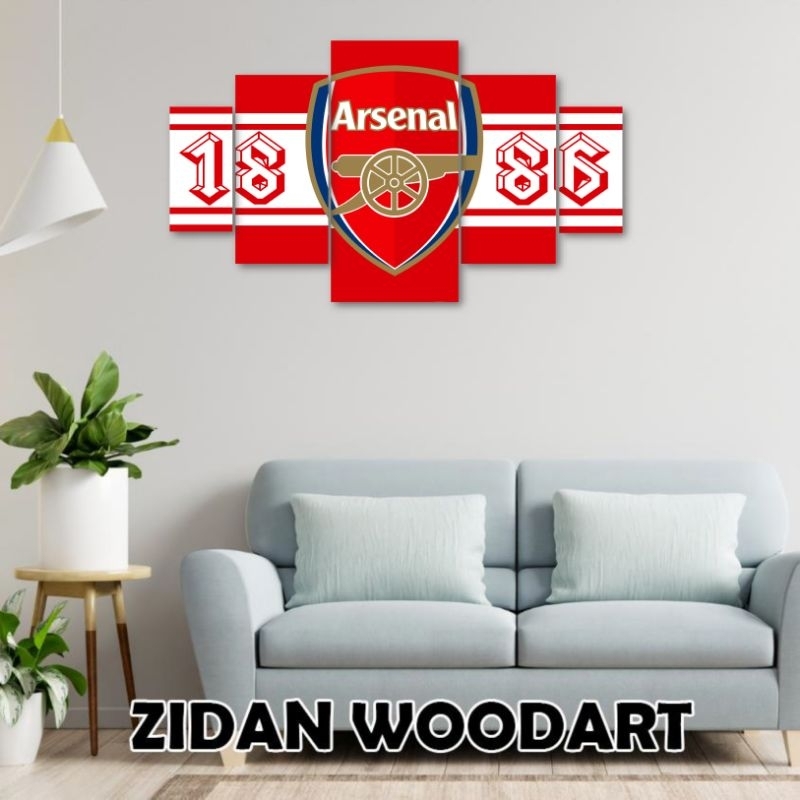 Jual hiasan dinding walldecor poster kayu custom logo club bola arsenal ...