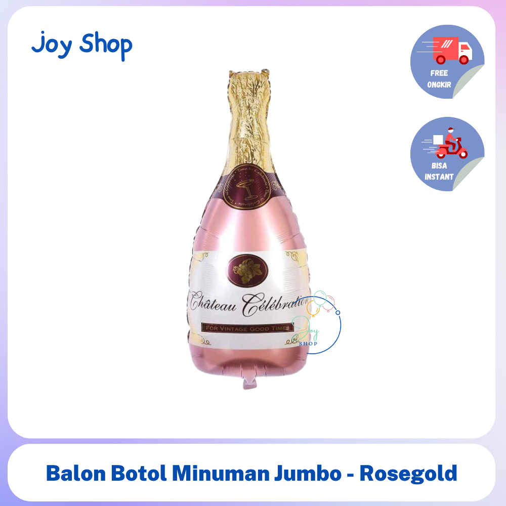 Jual Balon Botol Minuman Jumbo 80cm Foil Rose gold Perayaan Ulang Tahun ...