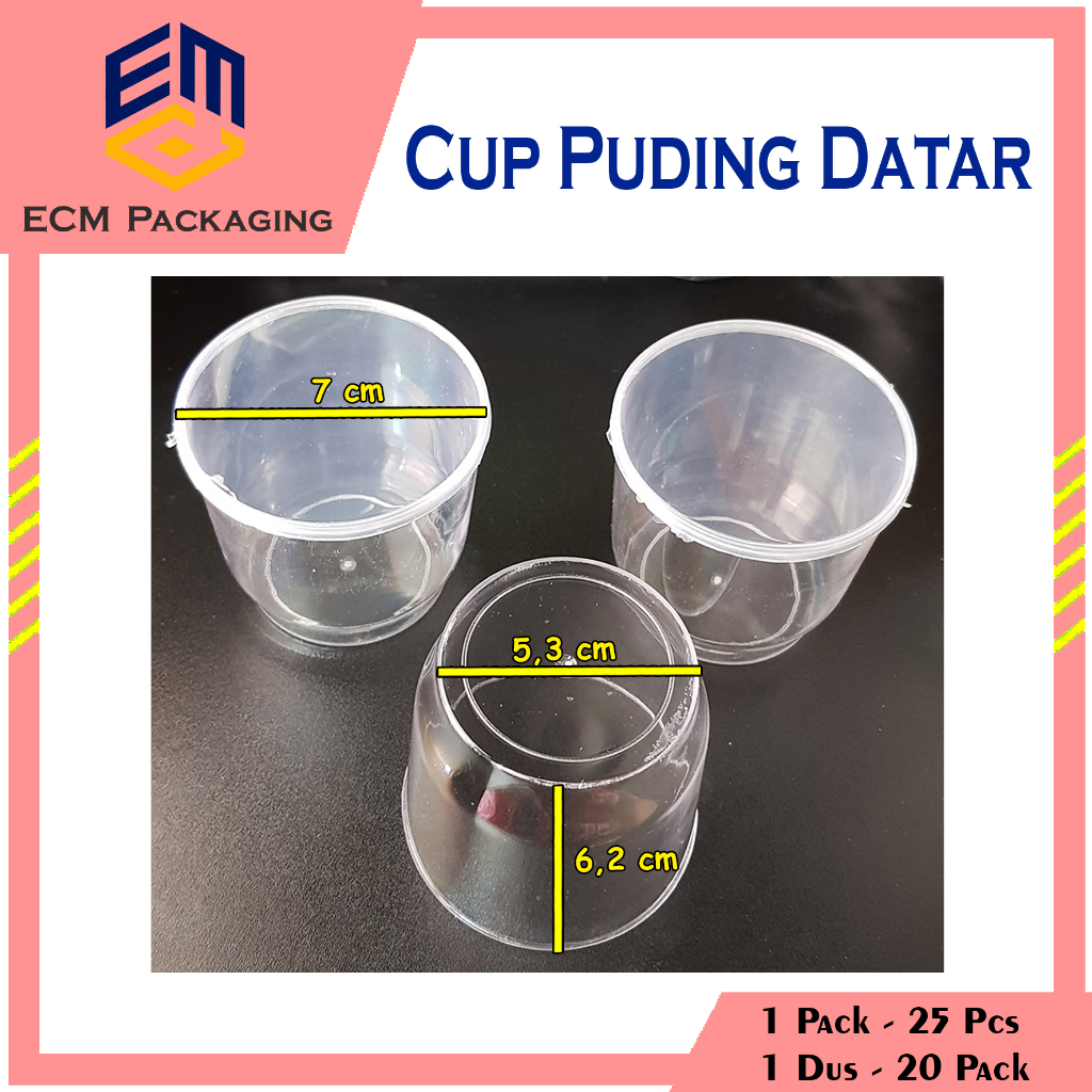 Jual CUP PUDING DATAR + TUTUP 25 PCS | CUP DESSERT TEBAL MEWAH (bahan ...