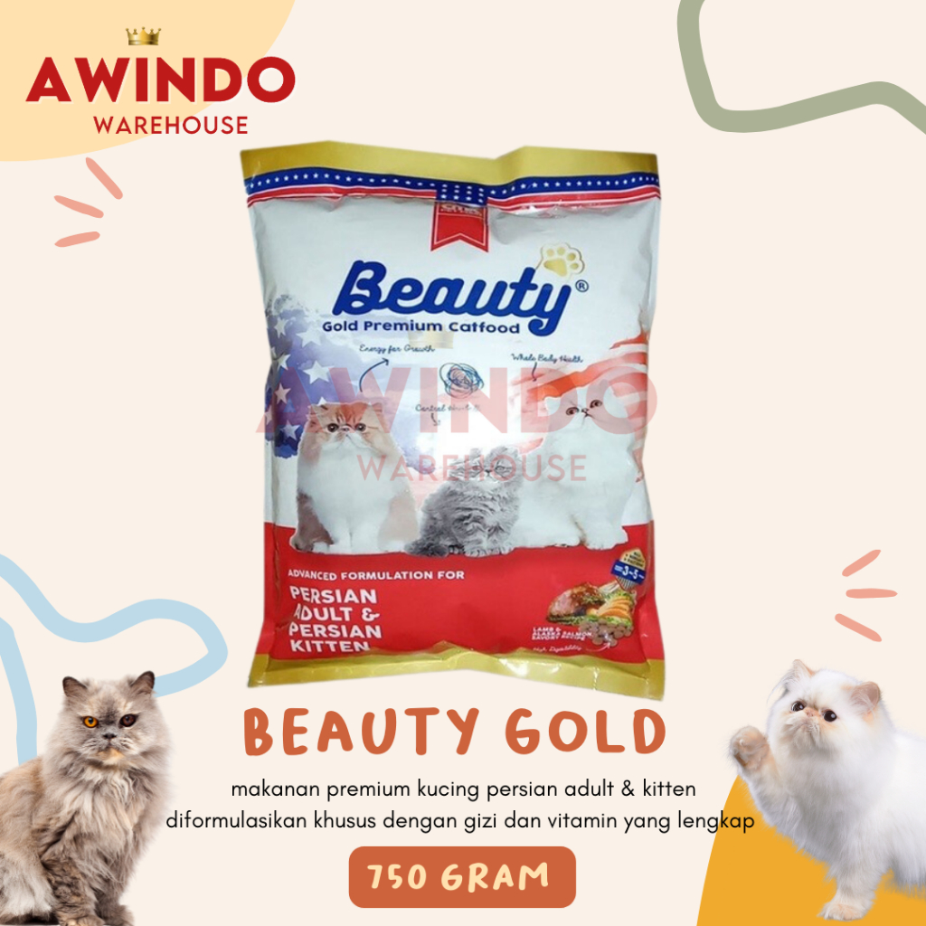 Jual GOLDBETY 750GR - Makanan Pakan Kucing Kering Beauty Gold Premium ...