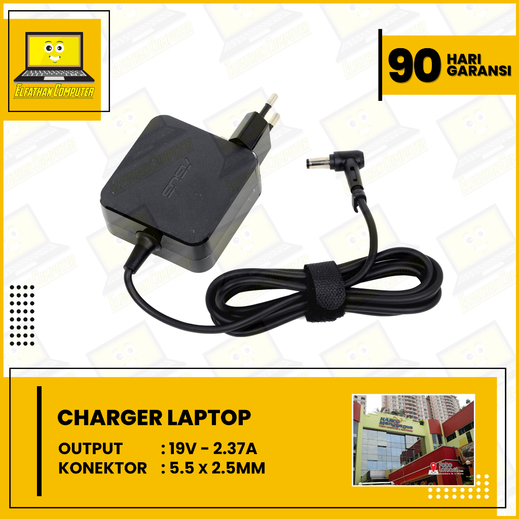 Jual Charger Carger Laptop Asus X451C X455L X450L X450C A455L A450C X550A X550E X450J 45Watt (5. ...