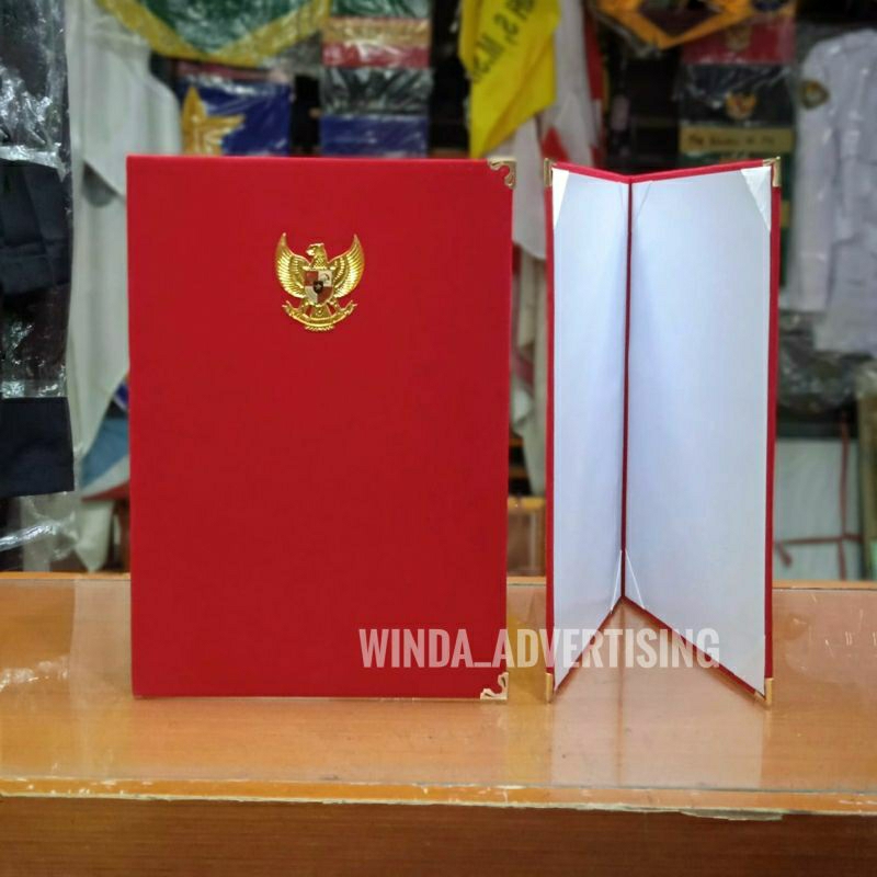 Jual Map Beludru Garuda Pancasila Map Untuk Kertas F4 dan A4 Map Kantor ...