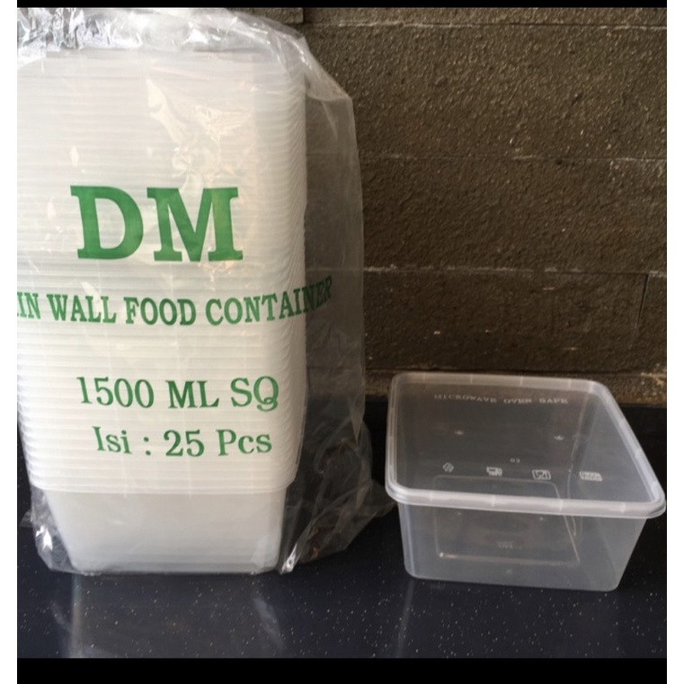 Jual DM THIN WALL 1000ML DAN 1500ML SQUARE/PERSEGI BOX MAKANAN ...