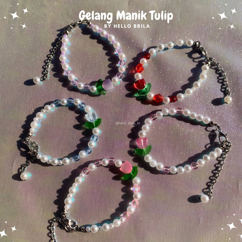 Jual Gelang Bunga Tulip Gelang Mutiara Gelang Manik Tulip Gelang Korea ...