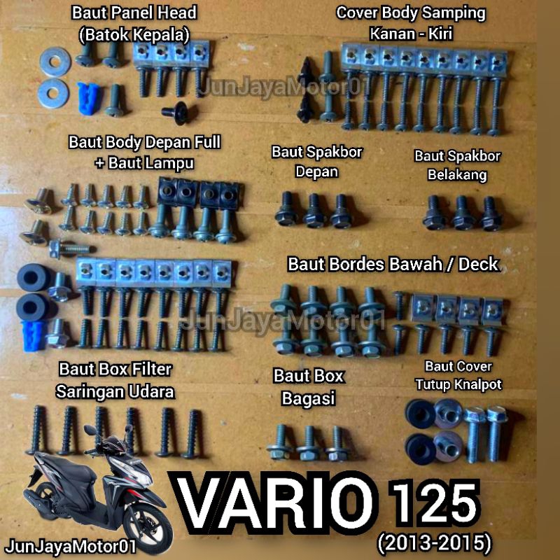 Jual Baut Lengkap Full Set Body Vario 125 Old / Baut Lengkap Full Set ...