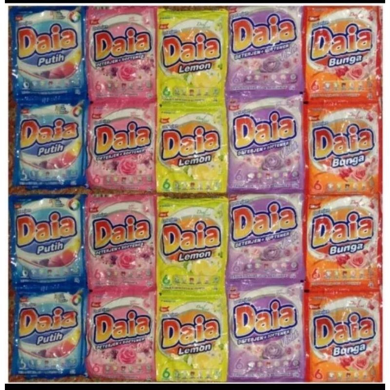 Jual DAIA detergen bubuk isi 6pcs @1000an(Variant sesuai stok ready ...