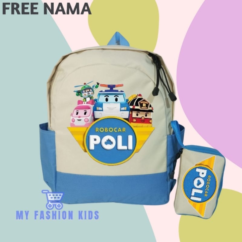 Jual Tas Ransel Backpack Anak Sekolah Custom Gambar Robocar Poli Unisex ...