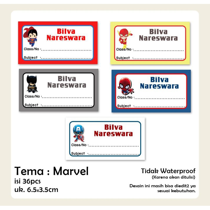 Jual Stiker nama mapel Mata pelajaran laki-laki | Shopee Indonesia