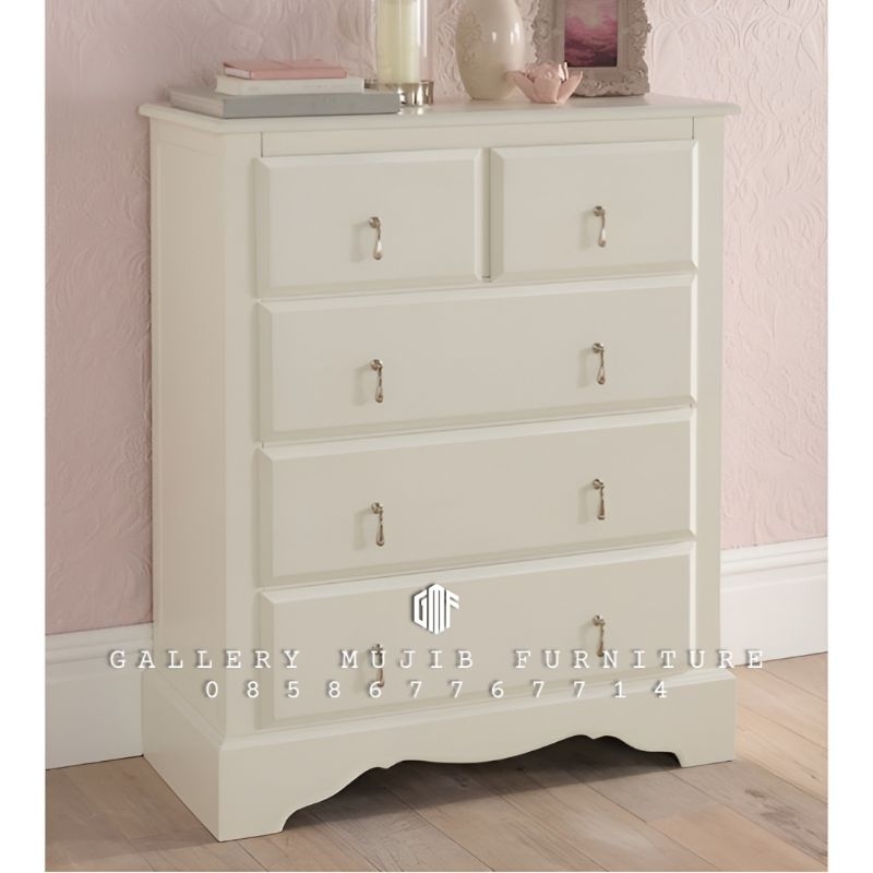 Jual drawer minimalis modern putih elegan meja laci duco kayu mahogany ...