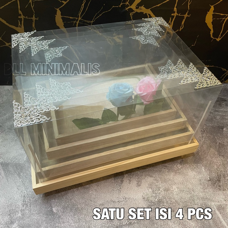Jual Box Hantaran Seserahan Mika 1 Set Isi 4 Box Wedding Pernikahan ...