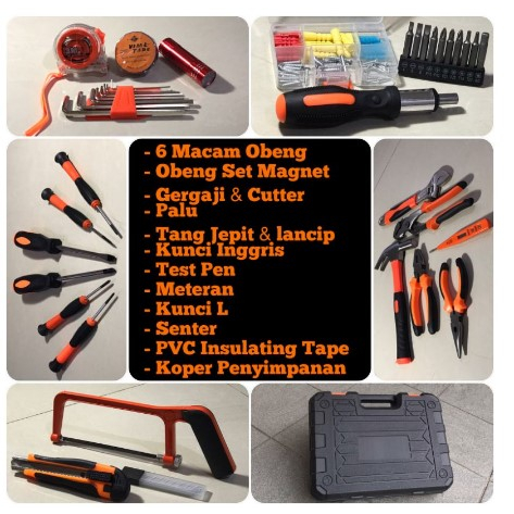 Jual Hand Tool Set Tool Kit Set Toolkit Set 102 pcs Tool Set Toolset ...