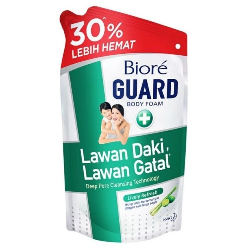 Jual Biore Guard Sabun Mandi Cair Antibacterial Body Foam Lively Refresh Refill 800ml | Shopee ...