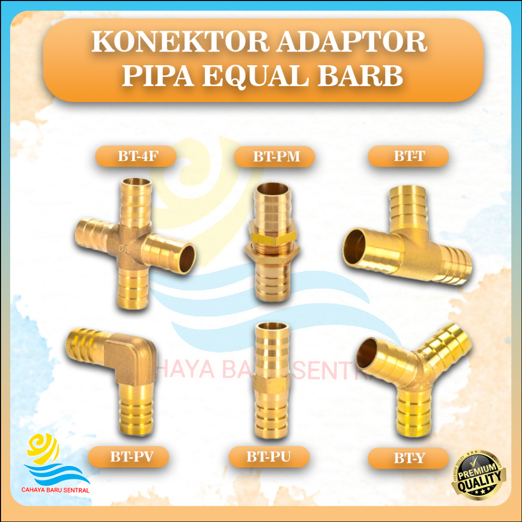 Jual Adaptor Coupler Pipa Lurus Equal Barb 6mm 8mm 10mm 14mm Bahan ...