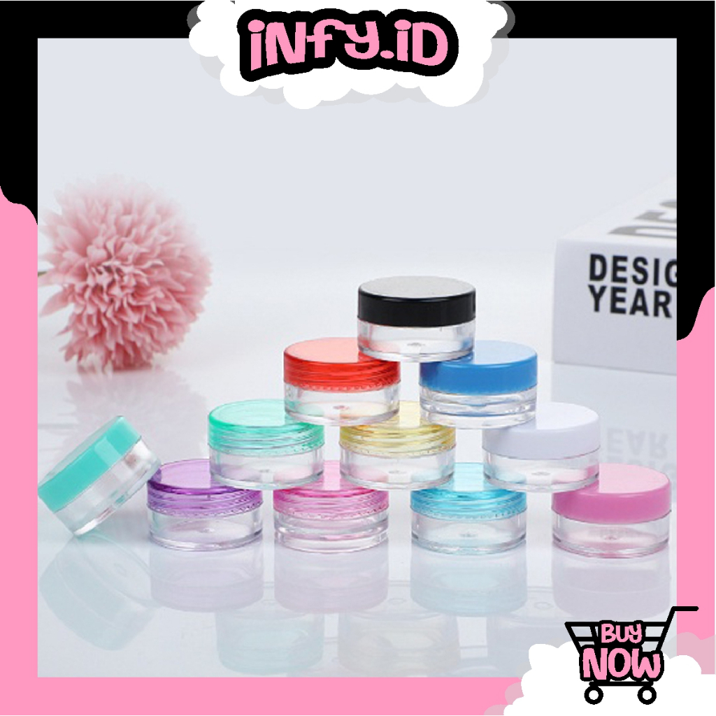 Jual INFY - Tempat Cream Mini / Wadah Cream Pot Jar Cream Bulat & Petak ...