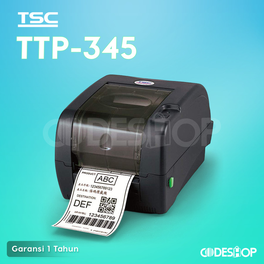 Jual Printer Barcode TSC TTP-345 Cetak Label Thermal Transfer 300 DPI | Shopee Indonesia