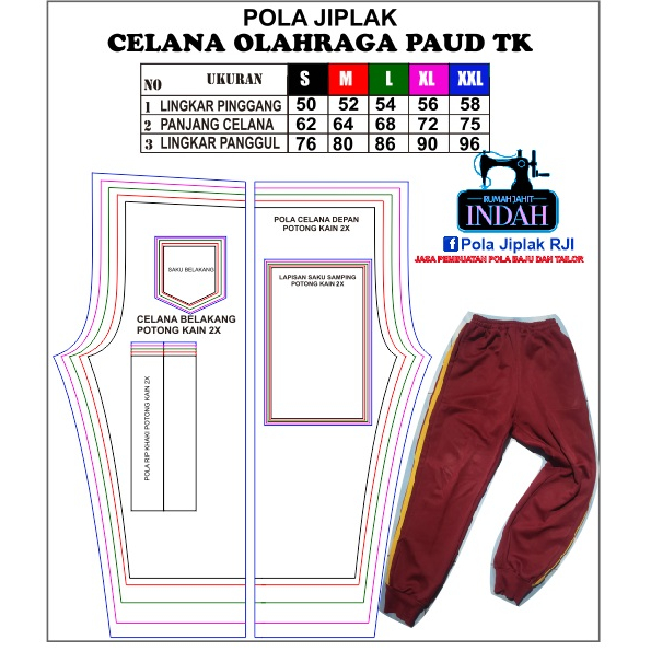 Jual POLA CELANA OLAHRAGA POLA TRENING PAUD-TK POLA JIPLAK POLA INSTAN | Shopee Indonesia