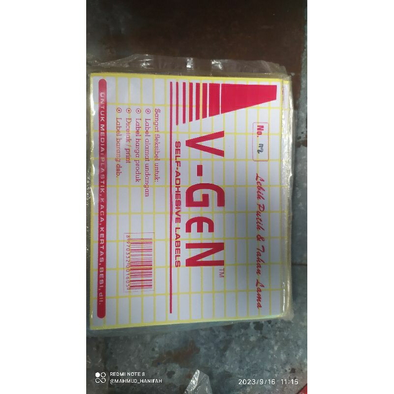 Jual KERTAS LABEL 112 V- GEN STIKER LABEL STIKER HARGA 112 POLOS LABEL ...