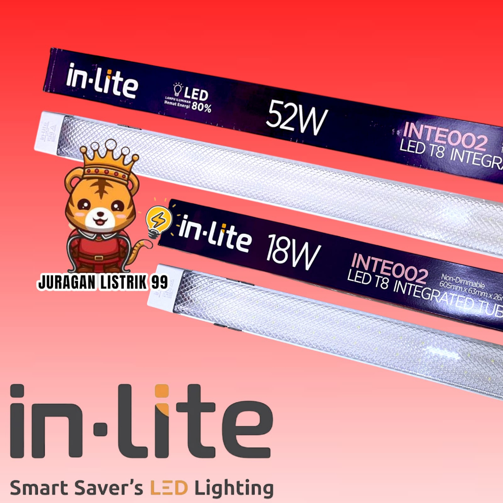 Jual INLITE - LAMPU LED T8 SET KAP+LAMPU PRISMATIC INTEGRATED INTE002 ...