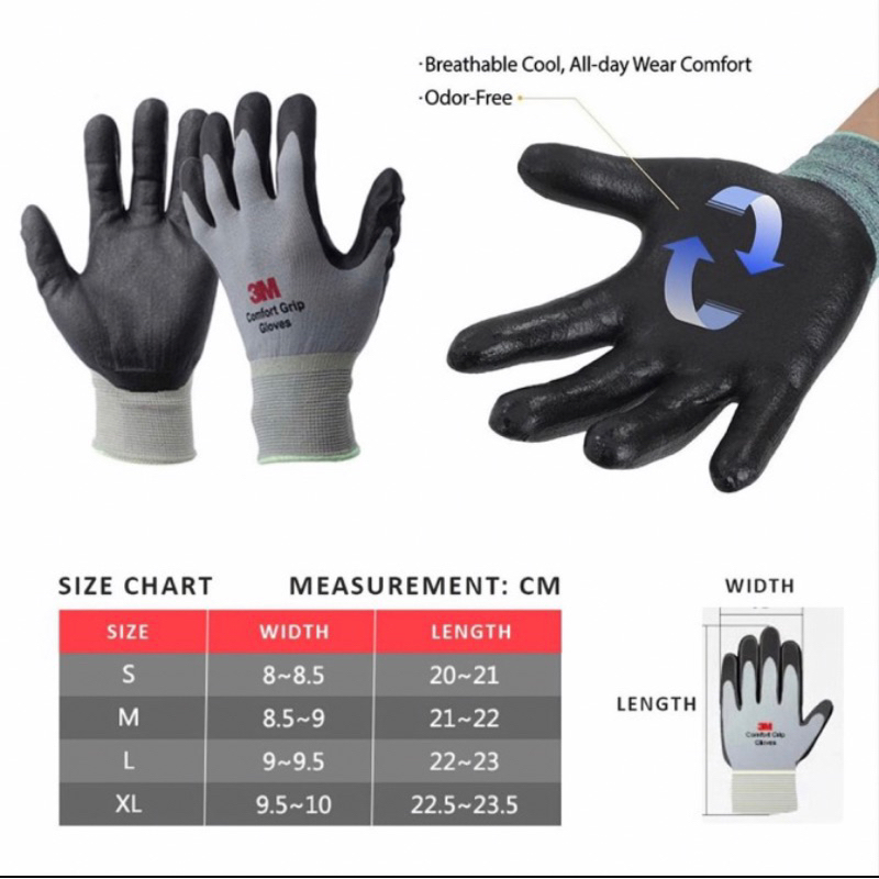Jual Sarung Tangan 3M Comfort Grip / Safety Glove Listrik ORI | Shopee ...
