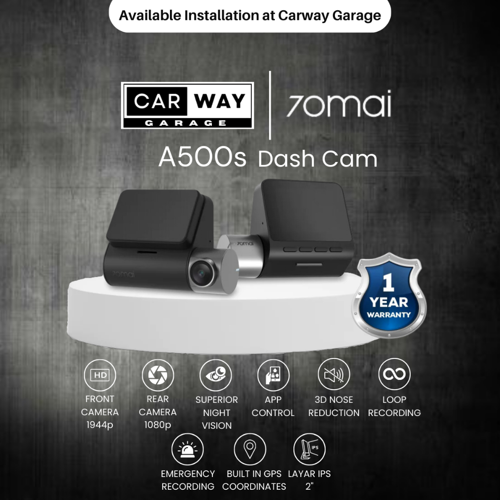 Jual DASHCAM 70MAI Pro Plus A500s Set 1944P GPS ADAS (Front +Rear ...