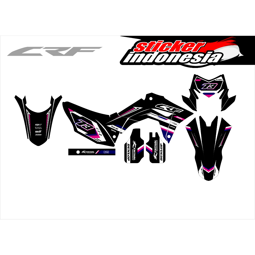 Jual STICKER DECAL CRF STRIPING FULL BODY v3 20 | Shopee Indonesia