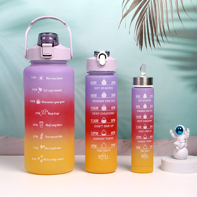 Jual TOKO21GROSIR -- BOTOL MINUM MOTIVASI 2L+1L+300 ML GRADASI PELANGI ...