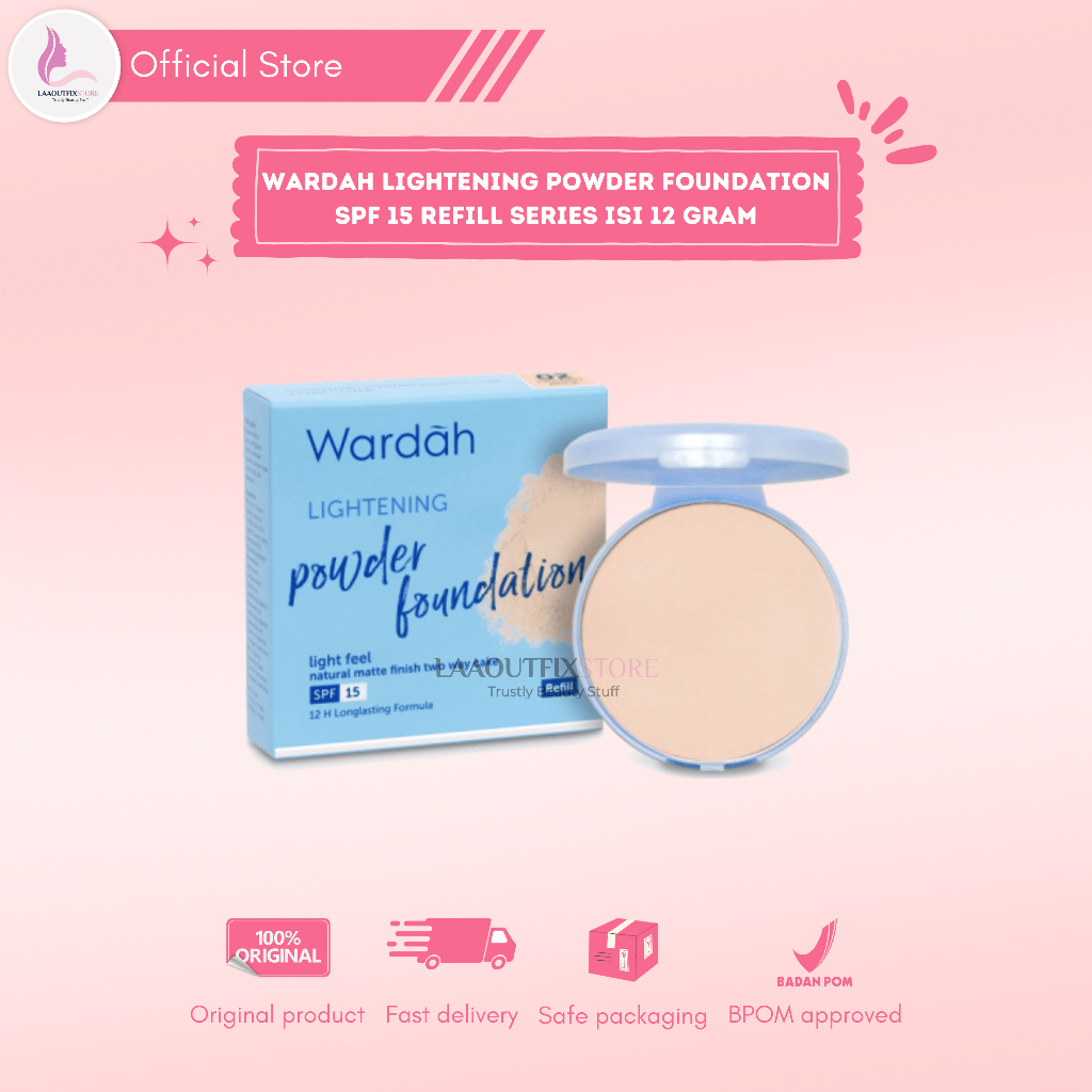 Jual WARDAH LIGHTENING POWDER FOUNDATION SPF 40 REFILL SERIES ISI 12 GR ...