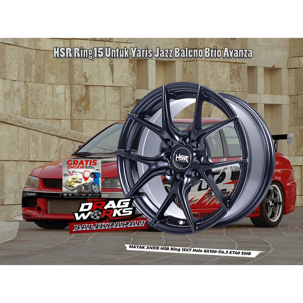 Jual Velg Mobil Racing Ring 15 Pelek HSR Mayak R15 Lebar 7 Lubang 4 ET ...
