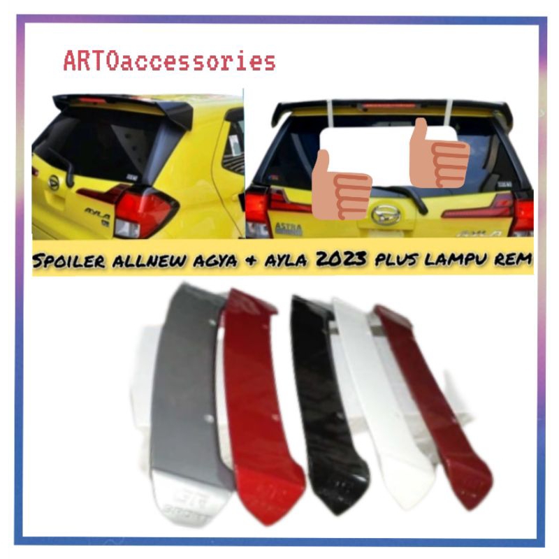 Jual spoiler new agya dan ayla 2023 bahan plastik ABS | Shopee Indonesia
