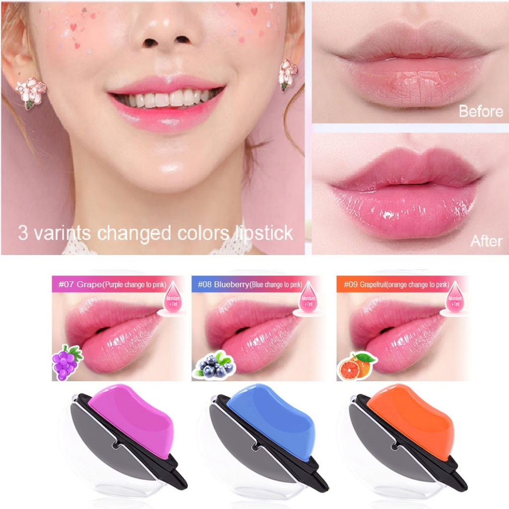 Jual Lazy Lips Bentuk Bibir Moisturizing Lip Glow Lipstik Change Color ...