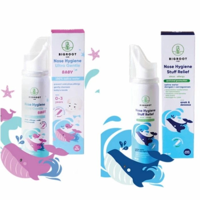 Jual Bigroot Nose Hygiene Stuff Relief 100% Saline Water / Ultra Gentle ...