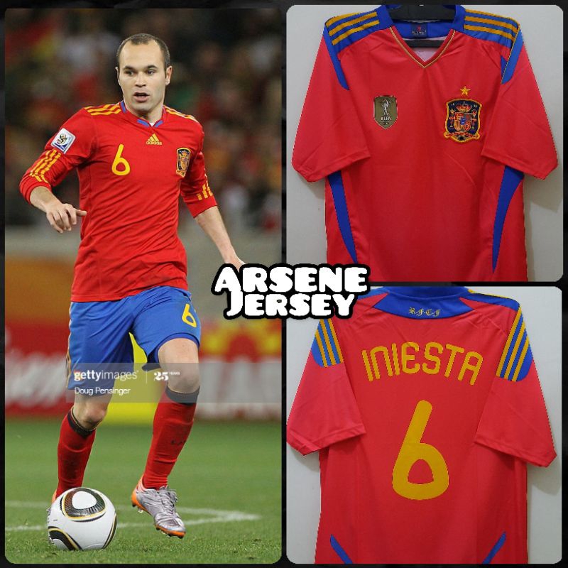 Jual Jersey SPANYOL Home WC 2010 INIESTA Multisport | Shopee Indonesia