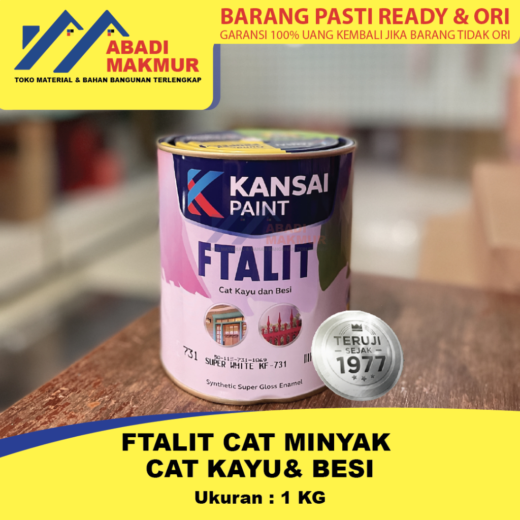 Jual Kansai Paint Cat FTALIT Cat Minyak Untuk Kayu & Besi 1 KG READY SEMUA WARNA | Shopee Indonesia